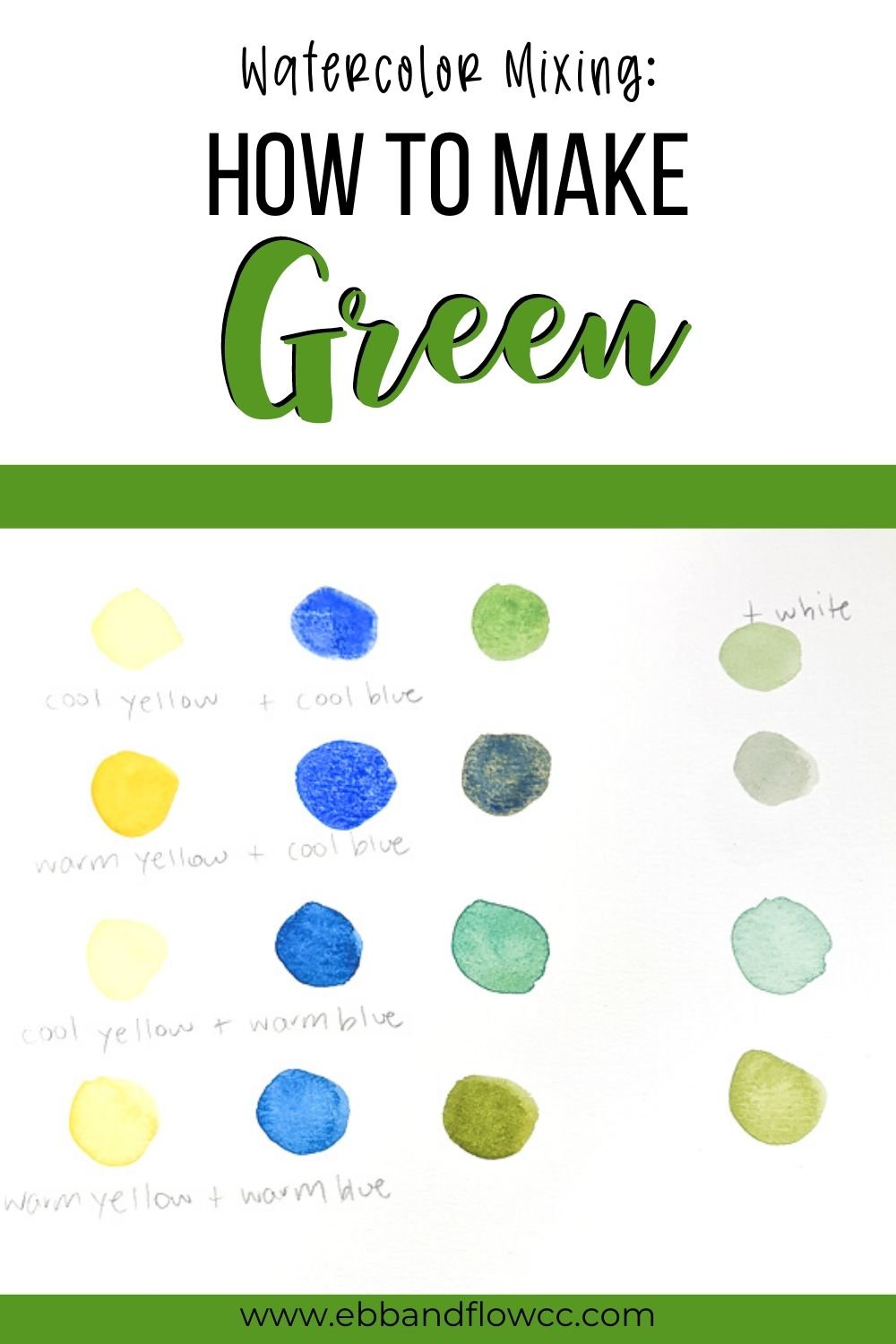 How to Mix Green Watercolors - Ebb and Flow Creative Co
