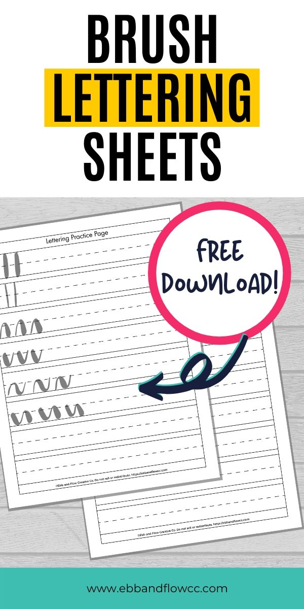 Free Brush Lettering Practice Sheets - Ebb and Flow Creative Co