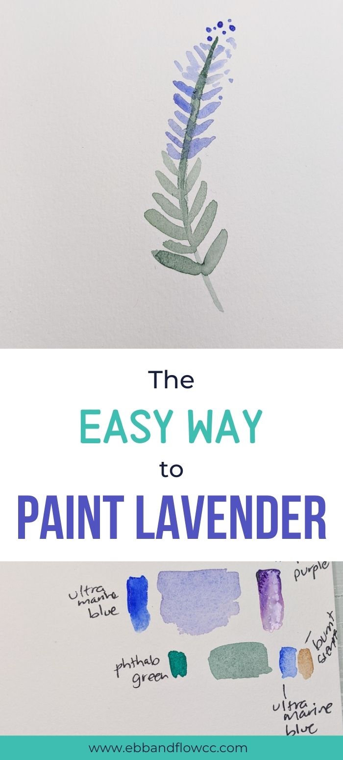 How to Paint Lavender in Watercolor - Ebb and Flow Creative Co