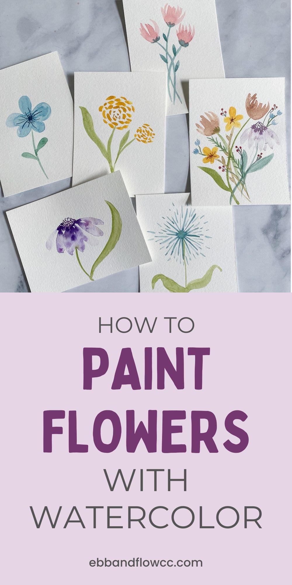 Simple Watercolor Flowers for Beginners - Ebb and Flow Creative Co