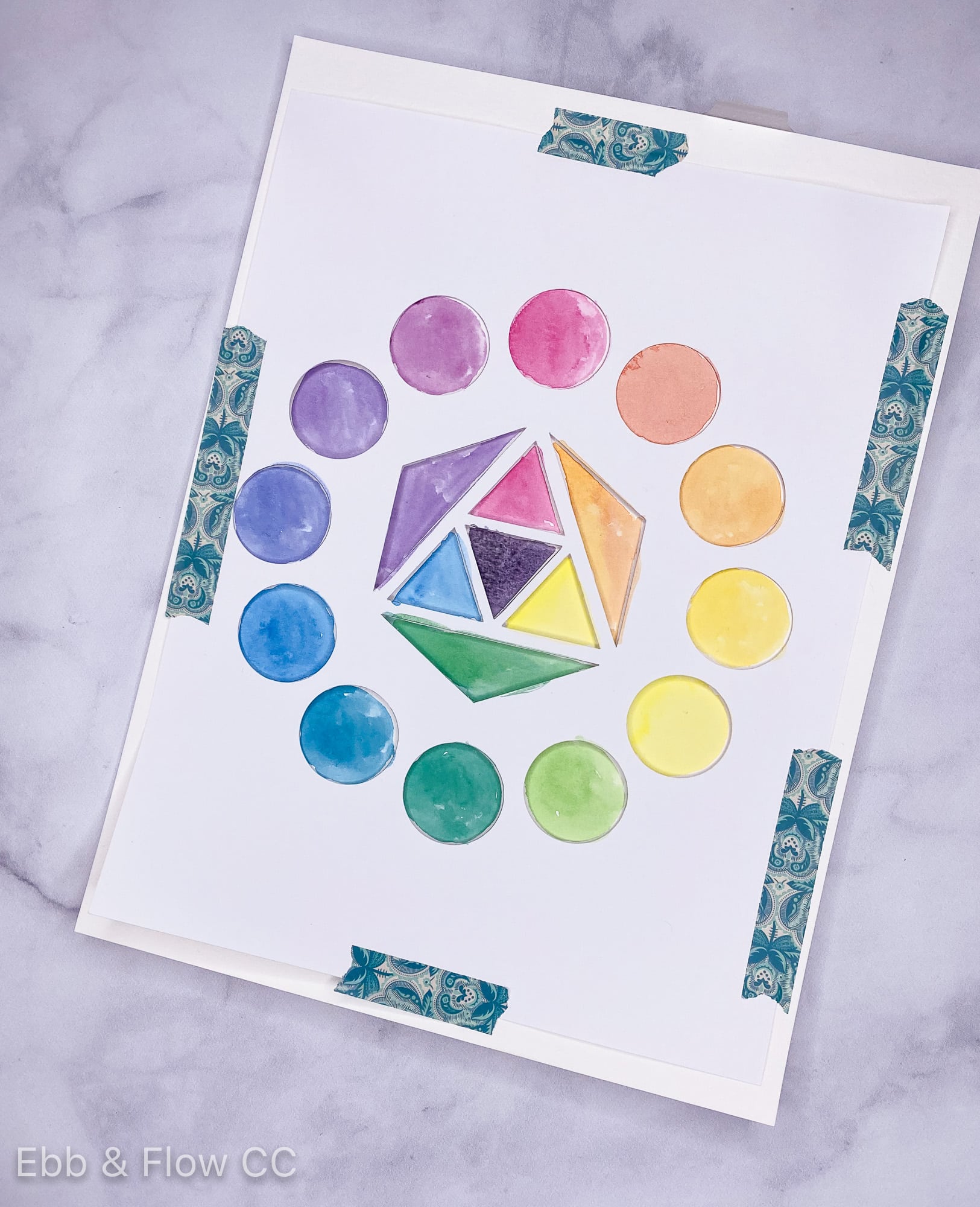 How to Make a Color Wheel Stencil - Ebb and Flow Creative Co