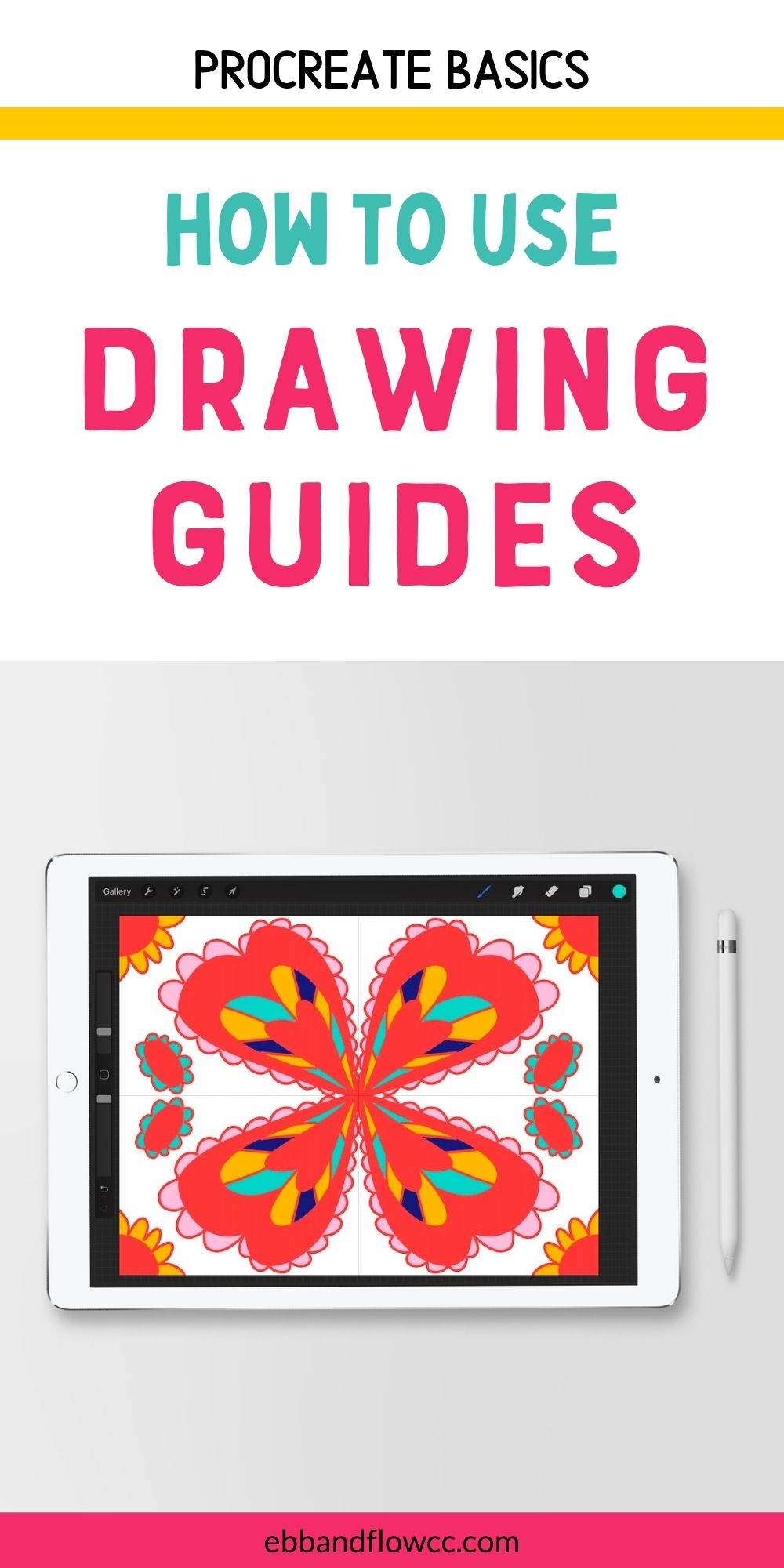 Using the Drawing Guides in Procreate - Ebb and Flow Creative Co
