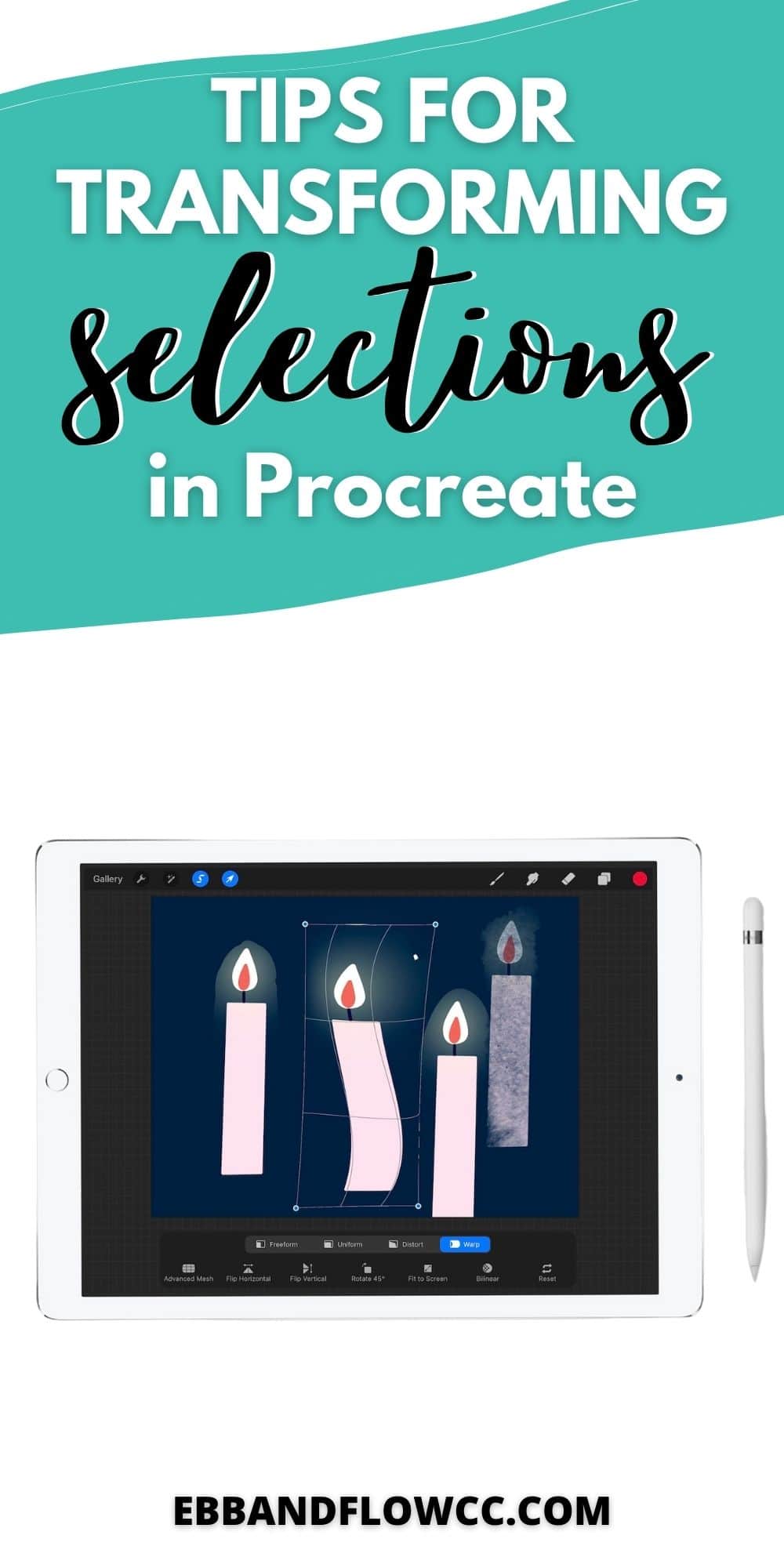 Using Selection and Transform in Procreate - Ebb and Flow Creative Co