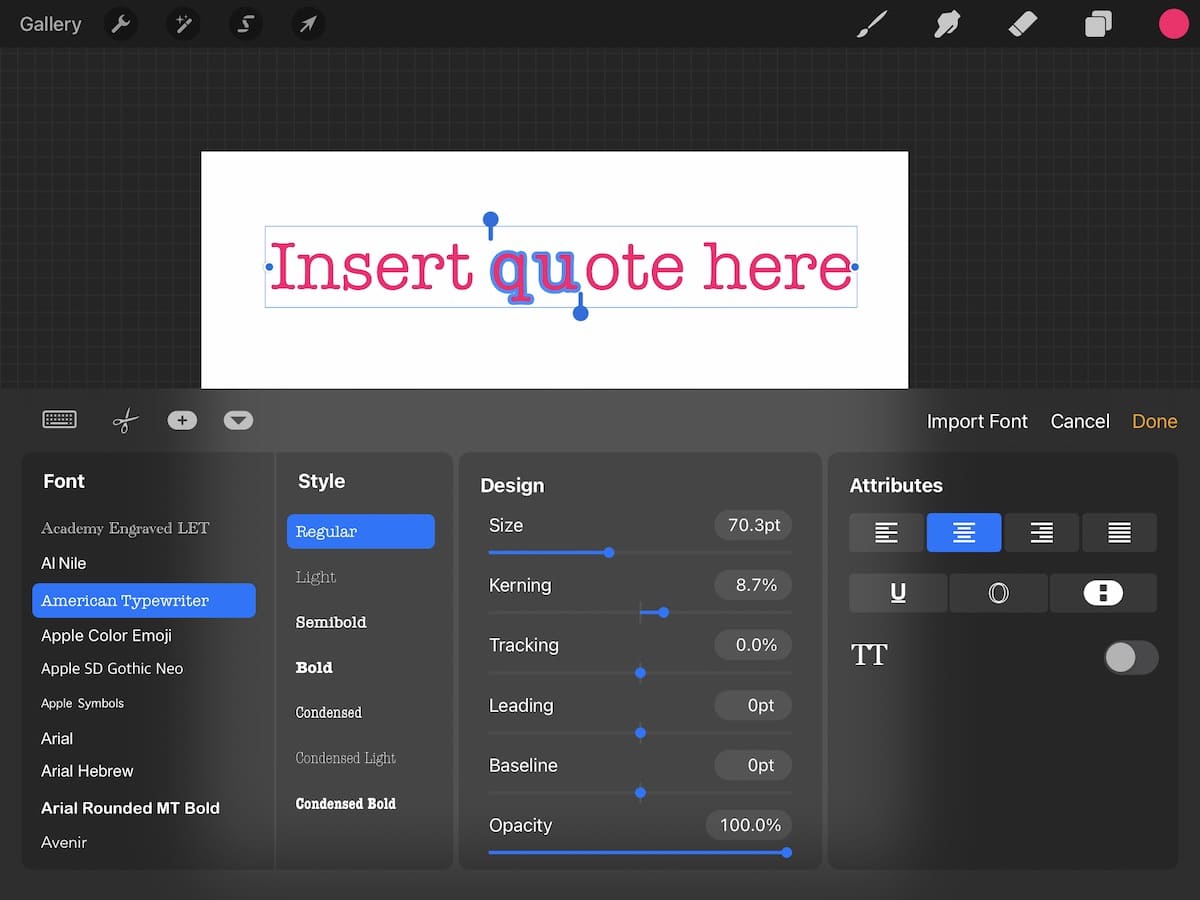 How to Add Text in Procreate - Ebb and Flow Creative Co