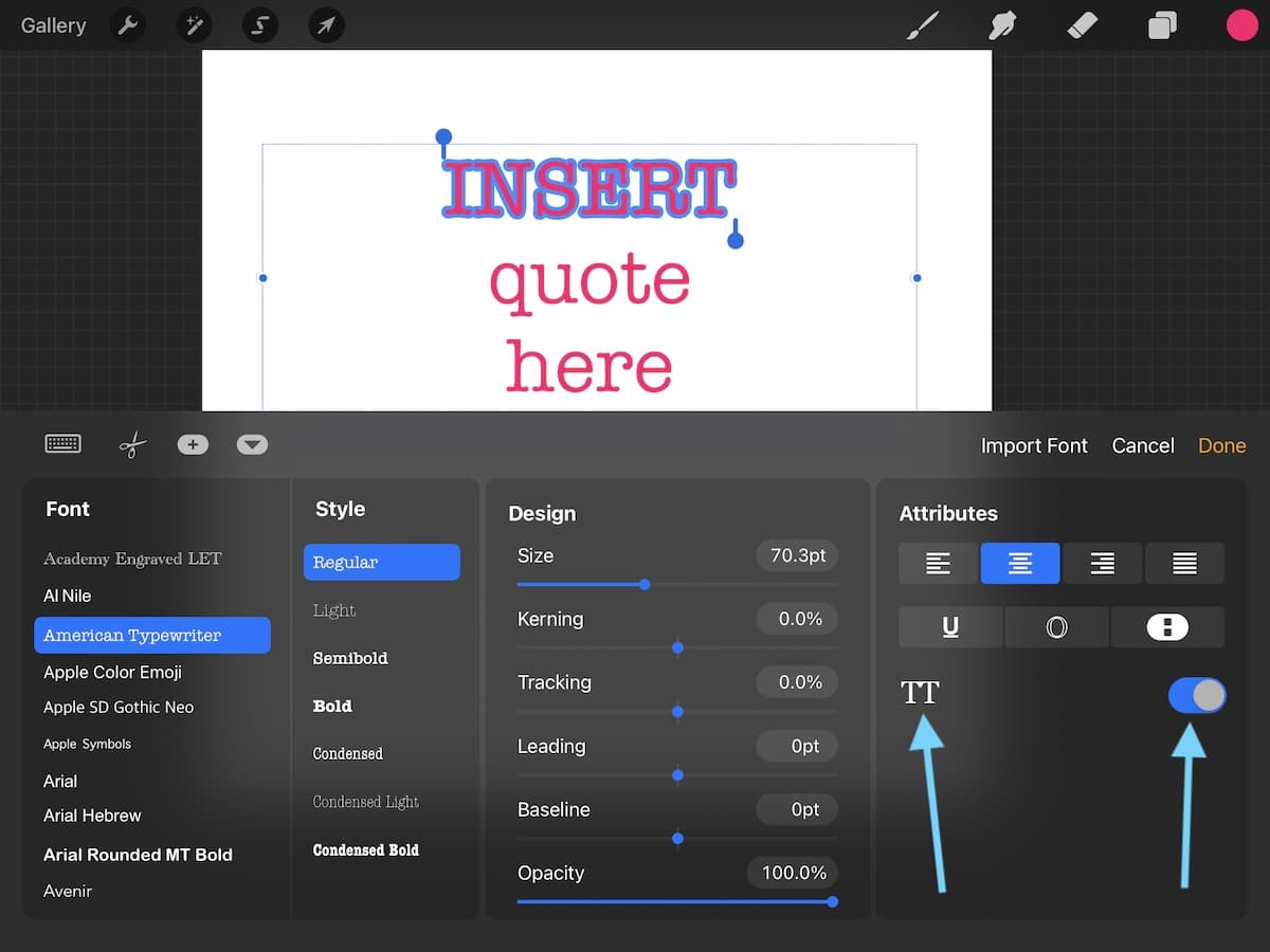 How to Add Text in Procreate - Ebb and Flow Creative Co