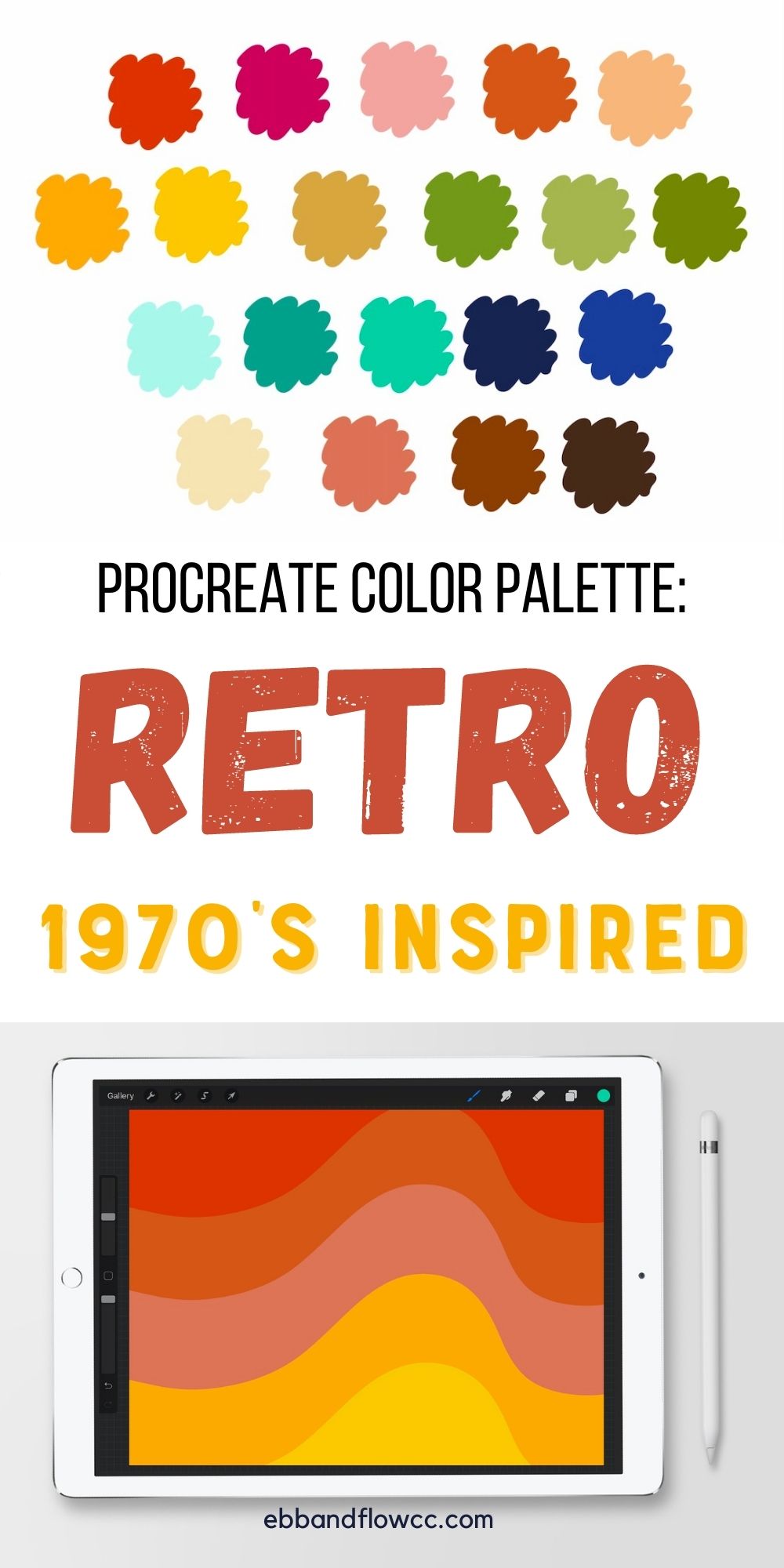 Retro Color Palette for Procreate - Ebb and Flow Creative Co