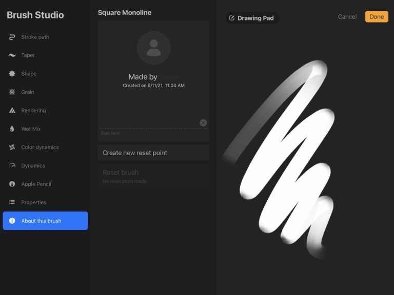 How to Make a Square Monoline Brush for Procreate - EbbandFlowCC