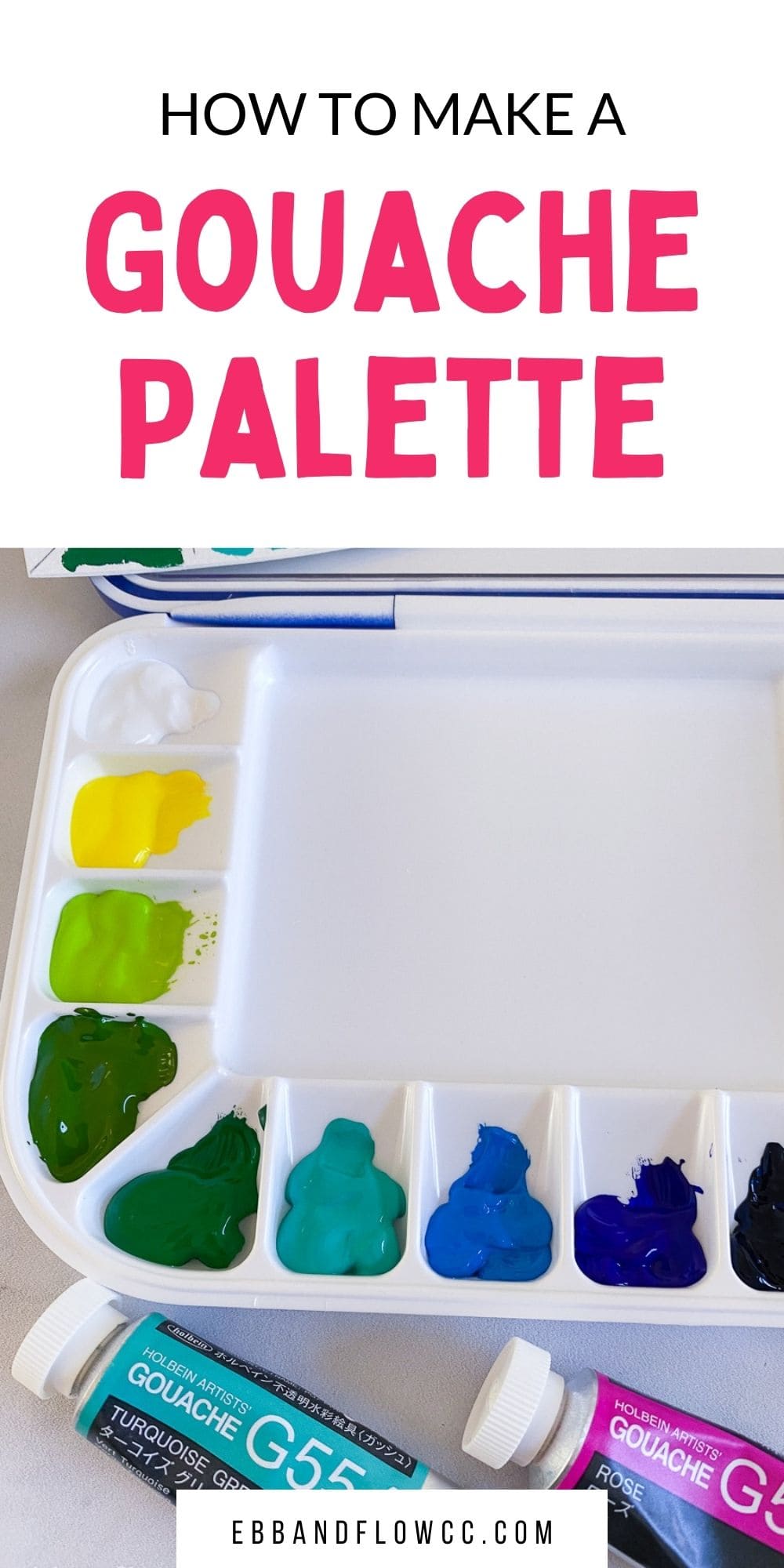How to Set Up a Gouache Palette - Ebb and Flow Creative Co