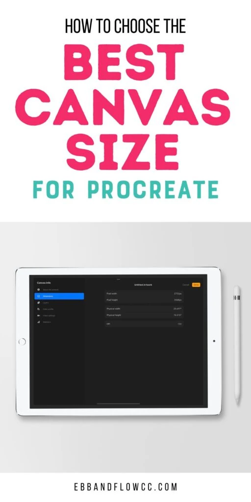 The Best Canvas Size For Procreate Ebb And Flow Creative Co