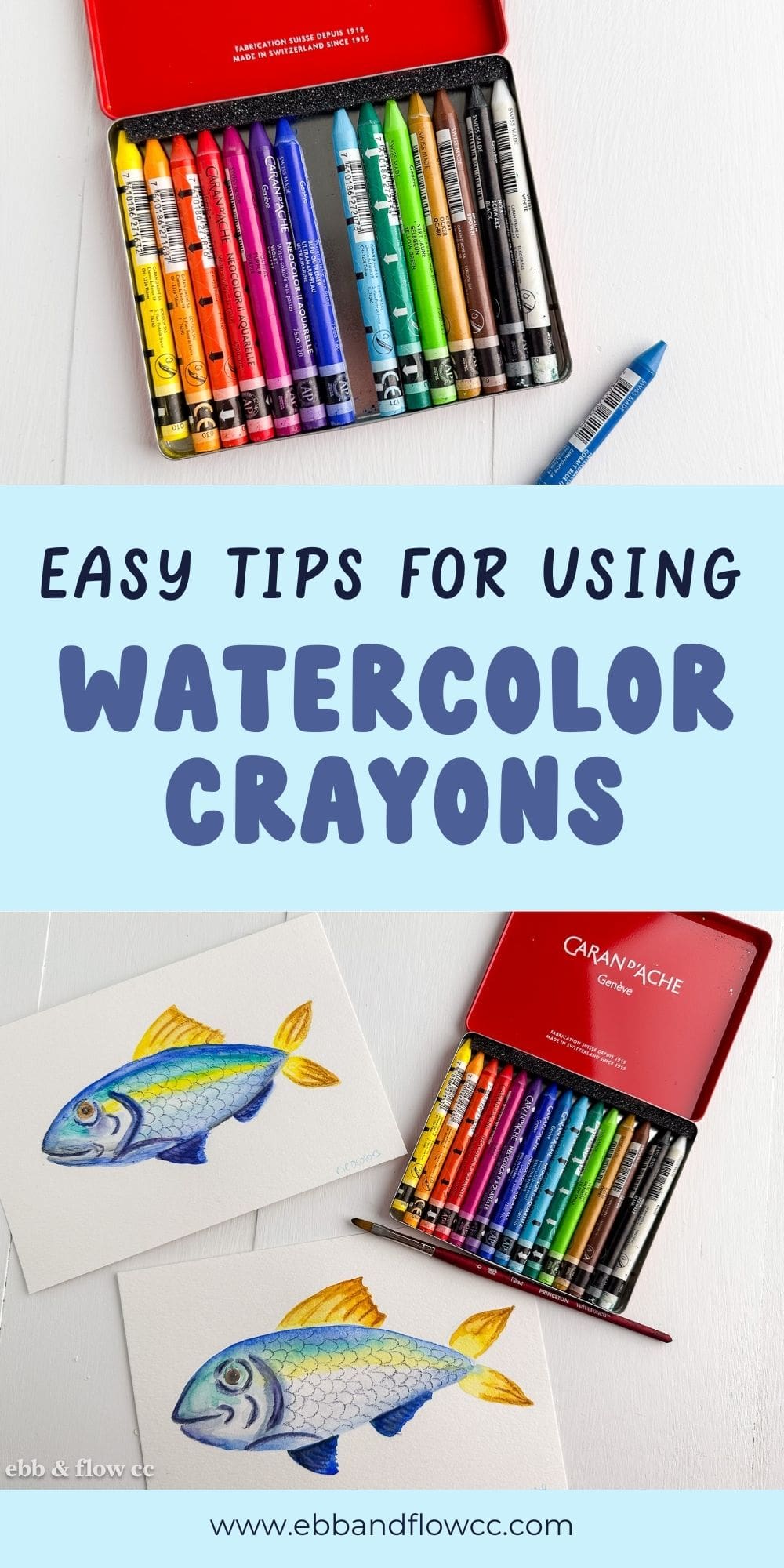 How to Use Watercolor Crayons (Water-soluble Pastels) - Ebb and Flow ...